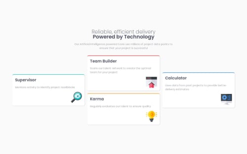 Frontend Mentor | Responsive 4 courd/3column layout coding challenge solution