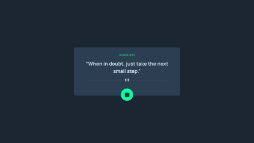 Advice Generator using HTML, CSS, Flexbox and JS coding challenge solution