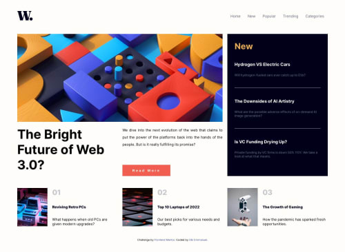 Frontend Mentor | completed using html, css (grid and flex) and js. coding challenge solution