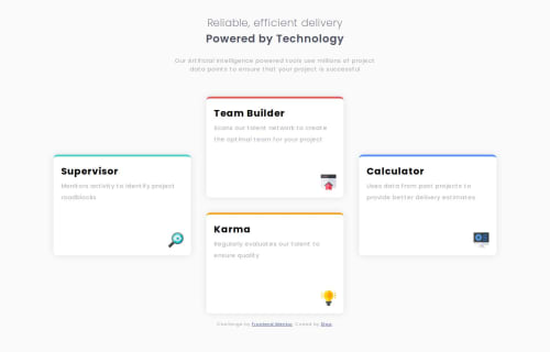 Four card feature section | HTML & CSS coding challenge solution | Frontend Mentor