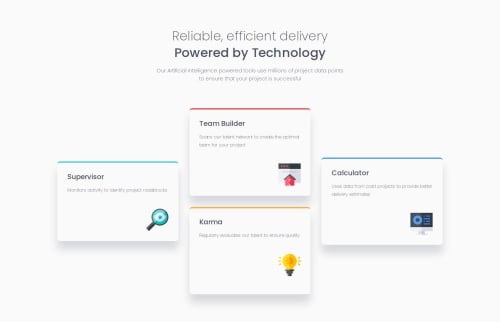 Frontend Mentor Four Card Section Master Coding Challenge Solution