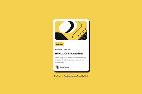 Blog preview card using flexbox coding challenge solution