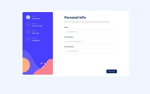 Frontend Mentor Multi Step Form Using Reactjs Coding Challenge Solution