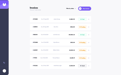 Frontend Mentor | Invoice App Built with React, Tailwindcss, and Shadcn coding challenge solution