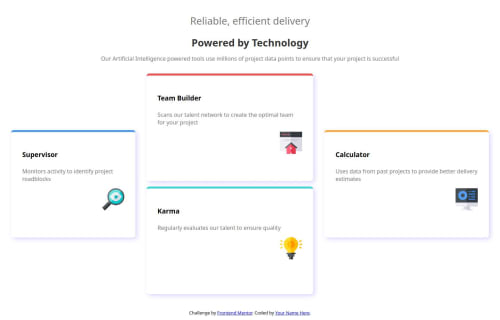 Frontend Mentor | Four-Card Feature Section Layout coding challenge solution