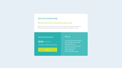 Responsive Single - price -grid component using HTML and CSS coding challenge solution ...
