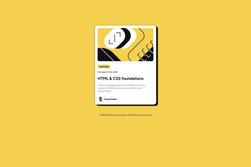 Frontend Mentor Blog Preview Card Html Css Coding Challenge Solution
