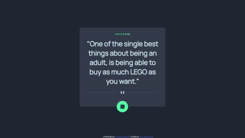 Frontend Mentor | Advice Generator with CSS Flexbox & JavaScript Fetch coding challenge solution