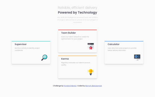 Frontend Mentor | Four-card-feature-section using HTML and Flexbox coding challenge solution
