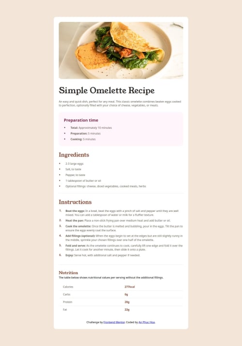 Frontend Mentor Responsive Recipe Page Using React Coding Challenge Solution