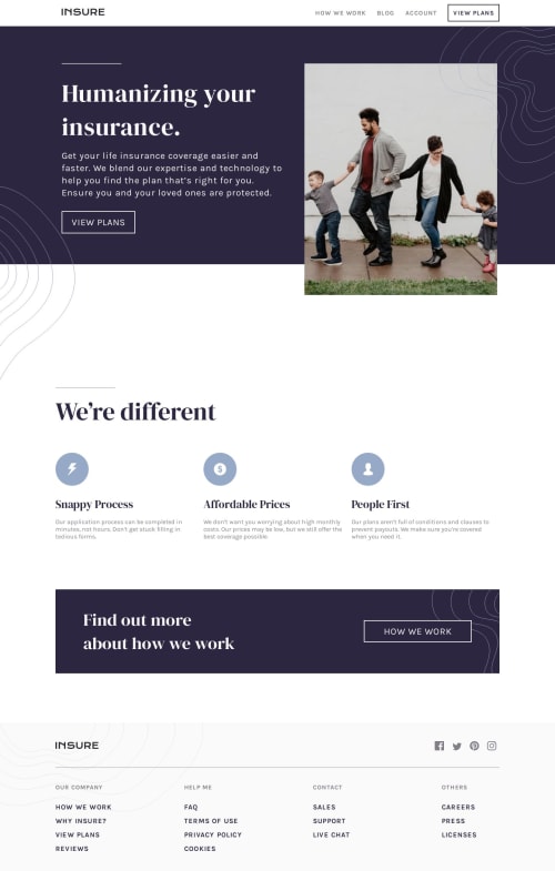 Frontend Mentor | Insure landing page using HTML CSS JS coding challenge solution