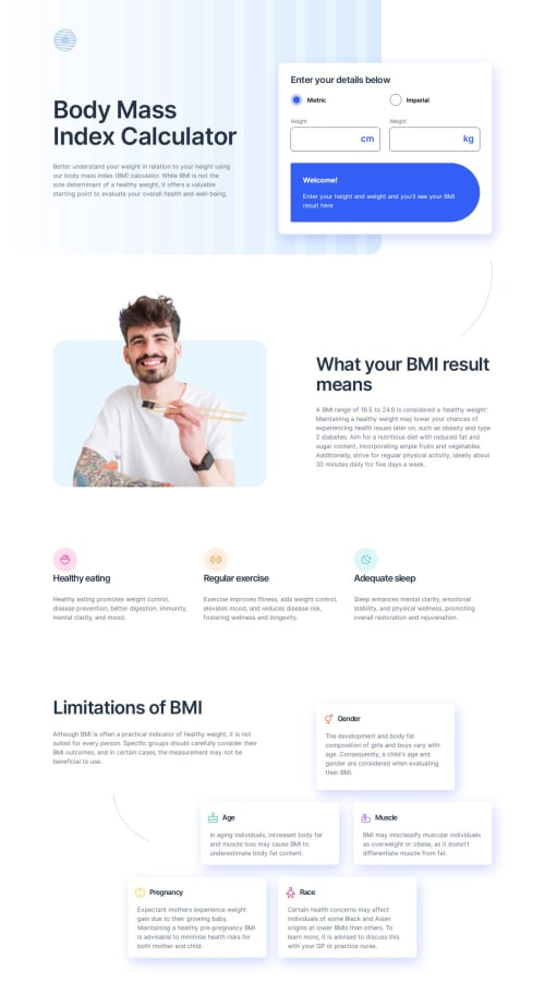 Frontend Mentor Body Mass Index Calculator Coding Challenge Solution