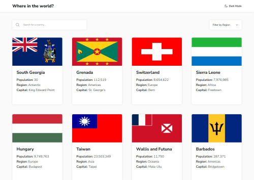 Responsive REST countries API using HTML, CSS and javascript coding challenge solution ...