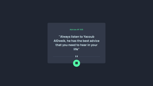 Advice generator app using HTML, CSS & JS coding challenge solution | Frontend Mentor