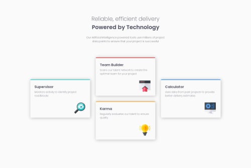 Frontend Mentor | Four_card_feature_master using CSS grid coding challenge solution