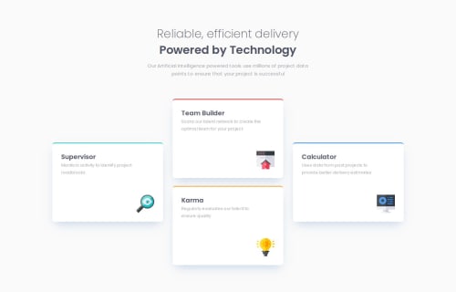 Frontend Mentor | Responsive four card feature section with BEM, Flexbox coding challenge solution
