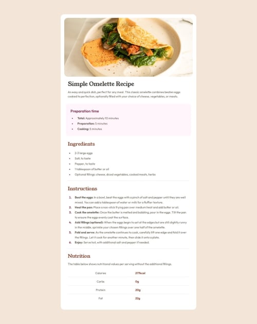 Frontend Mentor | Recipe Page using CSS Grid coding challenge solution