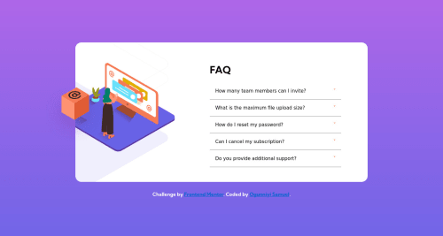 Frontend Mentor | Responsive FAq accordion card html css and js coding challenge solution