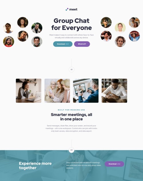 Responsive solution for Meet Landing Page using HTML and CSS coding challenge solution ...