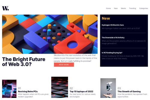 Frontend Mentor | News homepage using tailwindcss and react framework coding challenge solution