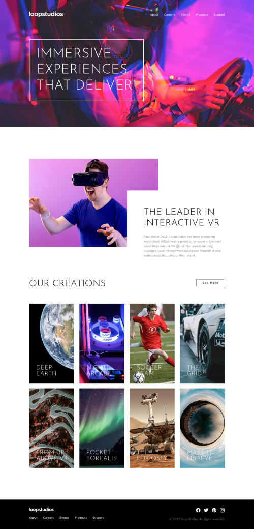 Frontend Mentor | Loopstudios landing page coding challenge solution