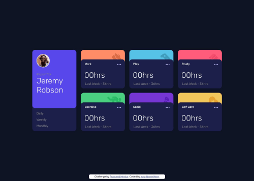 Frontend Mentor | time-tracking-dashboard-byMateusDinotto coding challenge solution