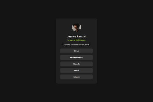 Frontend Mentor | Responsive social links profile using flexbox coding challenge solution