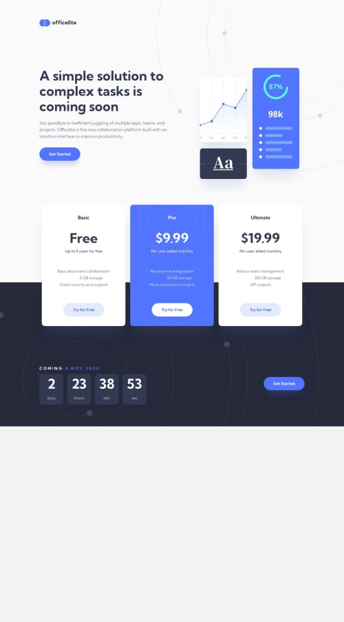 Frontend Mentor Officelite Coming Soon Site Html Css And Js Coding