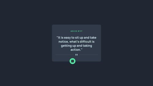 Frontend Mentor | Advice generator made using HTML, CSS, JS and API call coding challenge solution