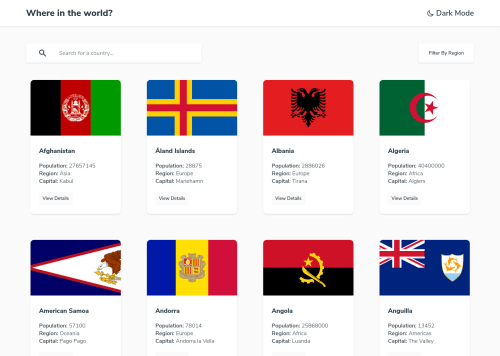 Restcountries API and React JS site using react css and scss. coding challenge solution
