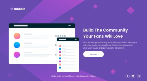 Frontend Mentor | Responsive Huddle Landing Page coding challenge solution