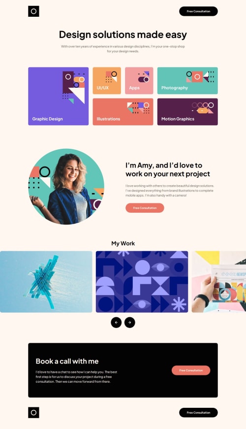 Single-page design portfolio with SASS coding challenge solution