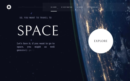 Frontend Mentor | Space tourism using Next js and Firebase coding challenge solution