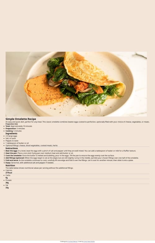 Frontend Mentor | Recipe Page with CSS Flexbox coding challenge solution