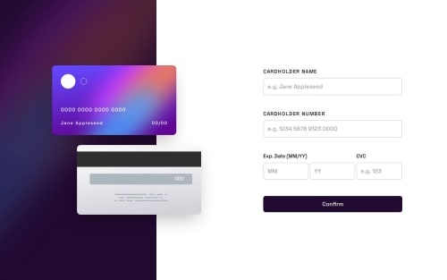 Frontend Mentor | Interactive card details Tailwind CSS coding challenge solution