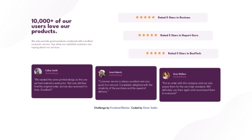 Frontend Mentor | Social Proof Section Using CSS grid and Flexbox coding challenge solution
