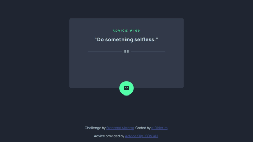 Frontend Mentor | Responsive Advice generator coding challenge solution