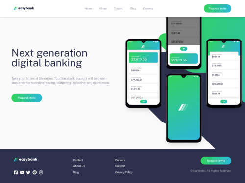Frontend Mentor | Easybank created using React Router Dom and Tailwind CSS coding challenge solution