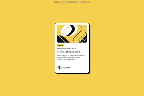 Blog Preview Card using HTML and CSS coding challenge solution | Frontend Mentor