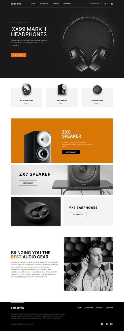 Frontend Mentor | Audiophile ecommerce(Next js / Typescript / Tailwind ...