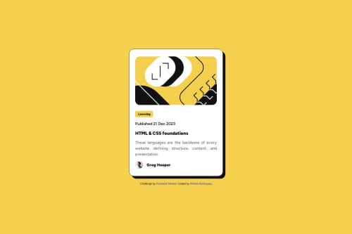 Frontend Mentor | responsive blog-preview-card using mobile first ...