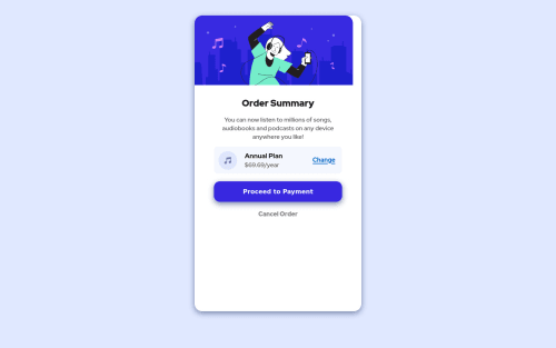 Order Summary Card using HTML & CSS only coding challenge solution