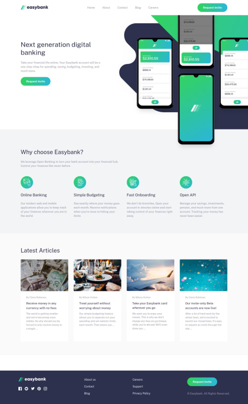 Frontend Mentor | Easybank Landing Page coding challenge solution