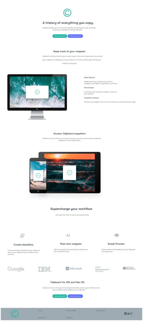 Frontend Mentor | Clipboard-landing-page coding challenge solution