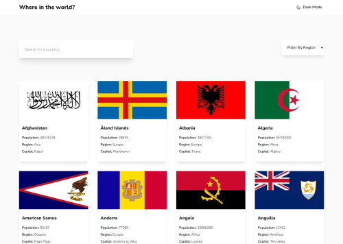 Responsive Rest-Countries-Api-App using Reactjs and TailwindCSS coding ...