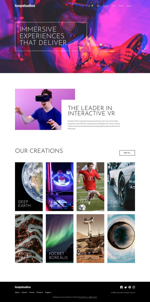 Frontend Mentor | Loopstudios Landing Page with CSS GRID coding challenge solution