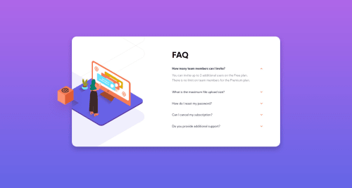 Frontend Mentor | Accordion FAQ Design using HTML, CSS coding challenge solution