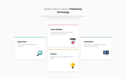 Frontend Mentor | Four Card Feature Section coding challenge solution