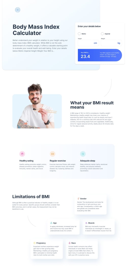 Frontend Mentor | BMI Calculator page using CSS Grid coding challenge solution