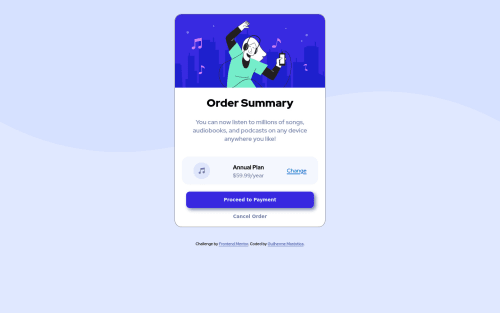 Frontend Mentor | Responsive Order summary card coding challenge solution